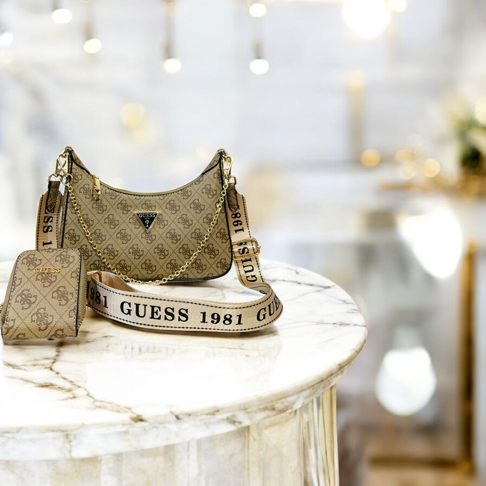 First Copy Handbag GUESS 1981 CROSSBODY SLING BAG WITH POUCH - First ...