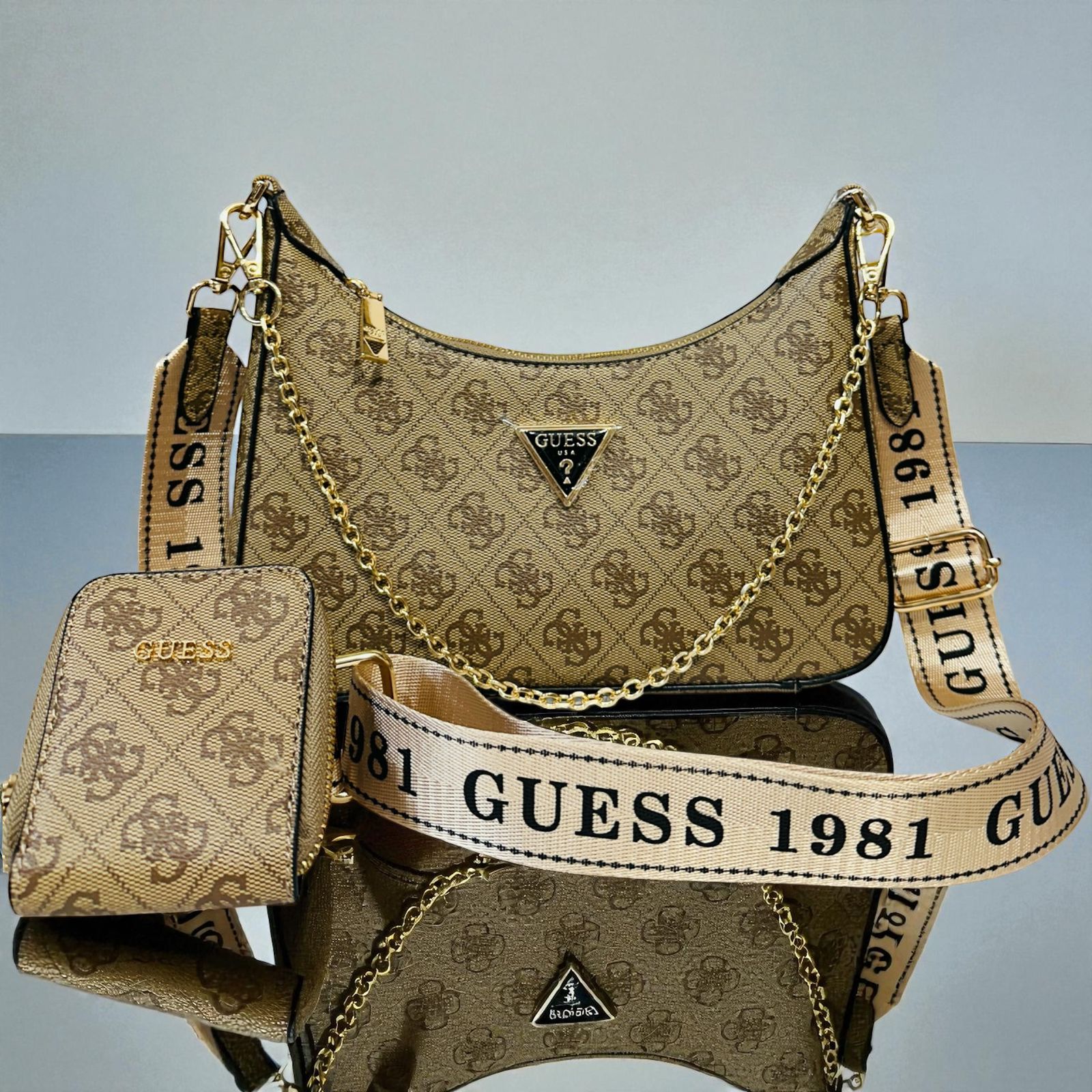First Copy Handbag GUESS 1981 CROSSBODY SLING BAG WITH POUCH - First ...